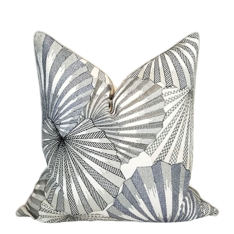 MANHATTAN BEACH COLLECTION FAN PILLOW / GRAPHITE