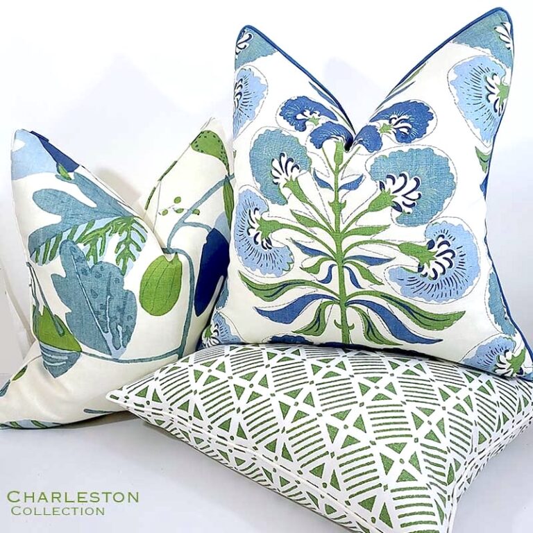 CHARLESTON COLLECTION TYBEE PILLOW / BLUE – GREEN