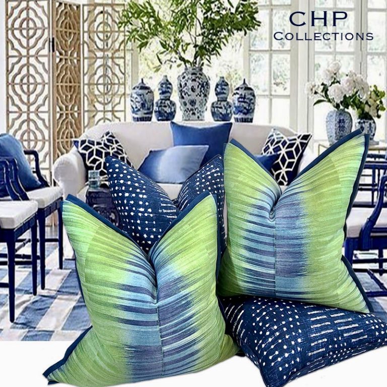 CHARLESTON COLLECTION STRIA PILLOW / BLUE-GREEN