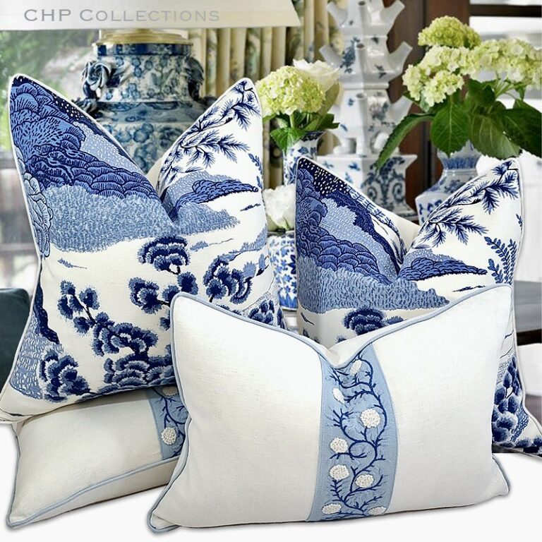 NANTUCKET COLLECTION ASHOKA PILLOW / 5 SIZES / 2 COLORS